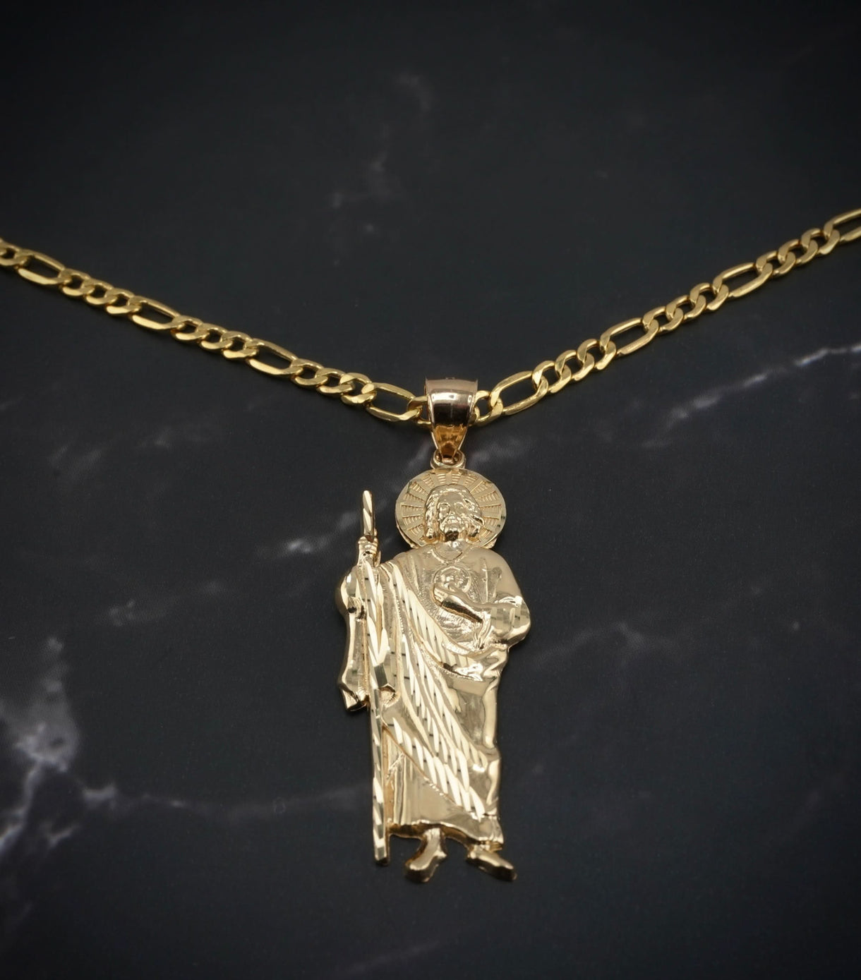 14k Gold San Judas Pendant or Chain Set – AB and J