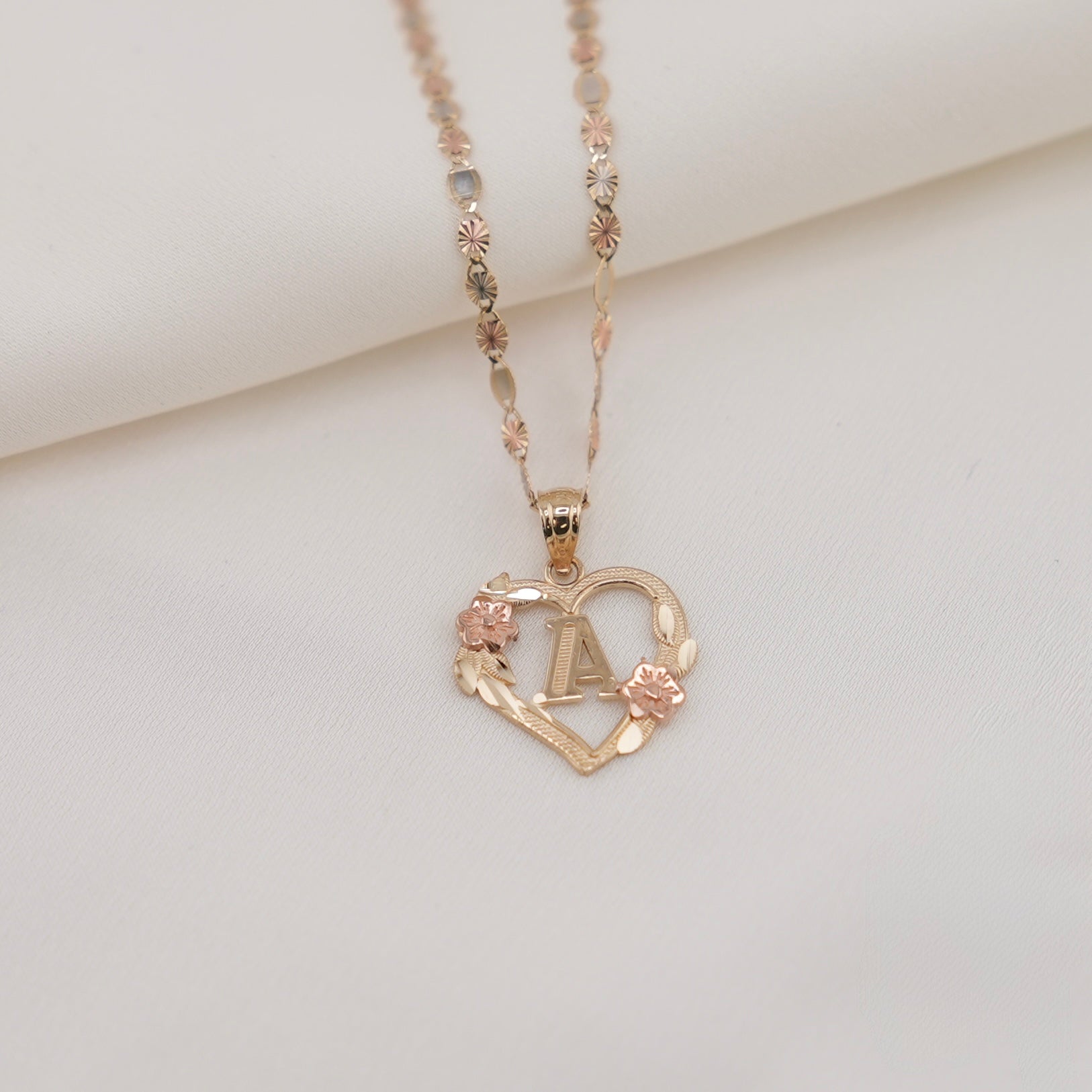 14k Gold Initial Chain Set