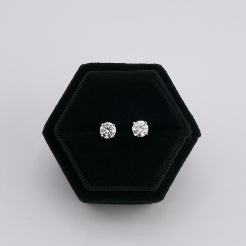 Silver 925 Round 5mm Moissanite Earrings
