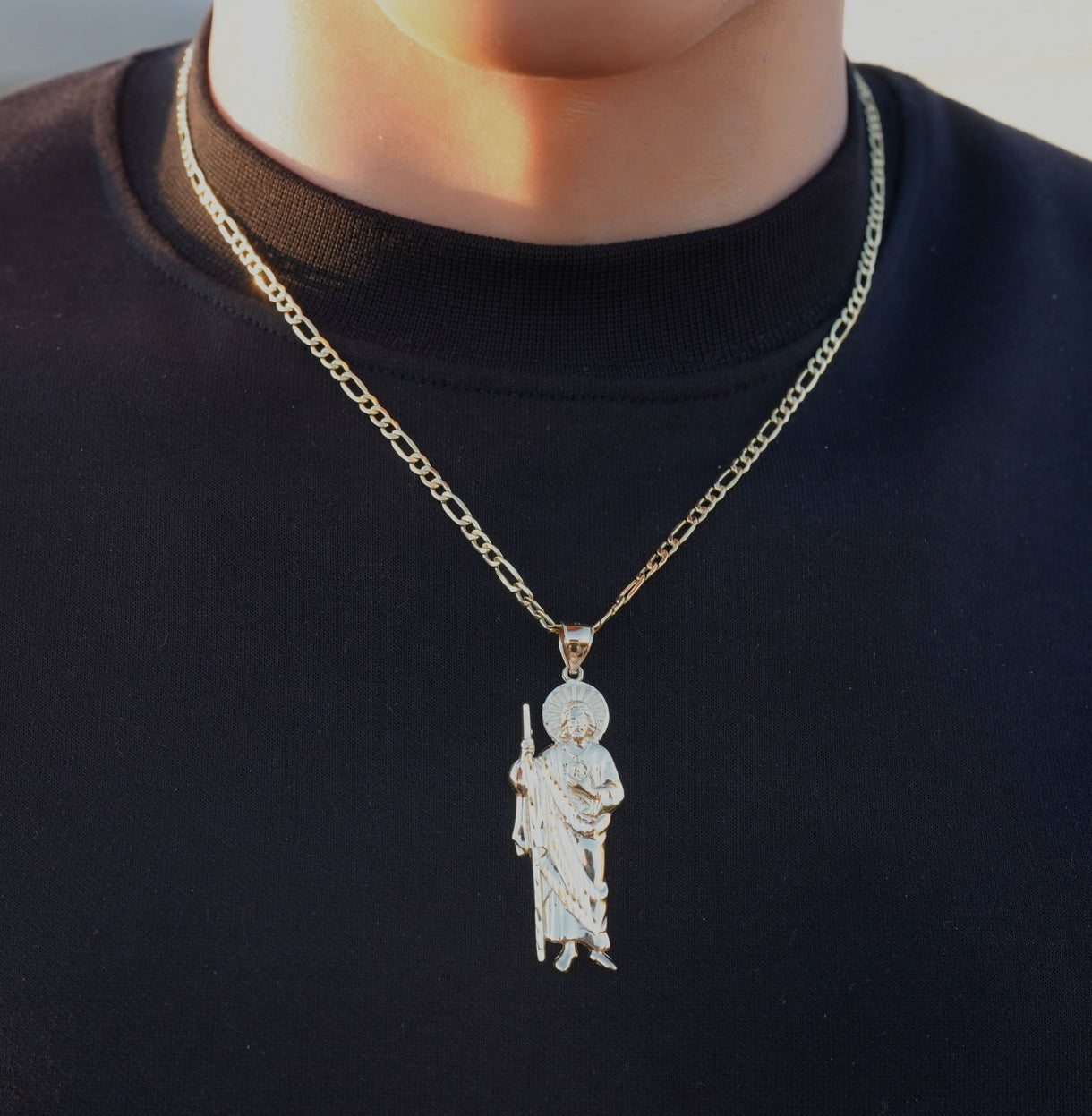 14k Gold San Judas Pendant or Chain Set – AB and J